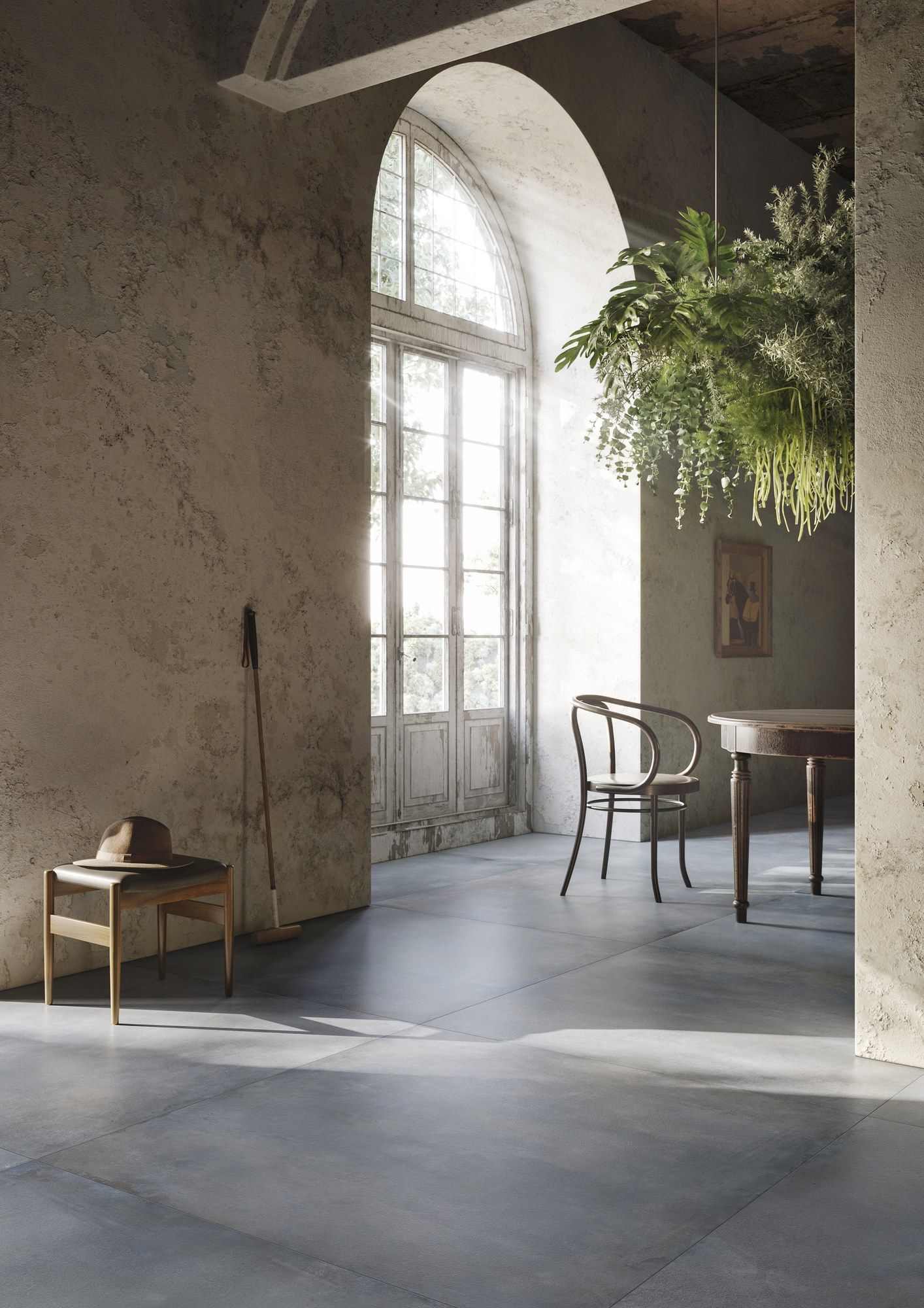 Full-body porcelain stoneware wall/floor tiles with concrete effect ...