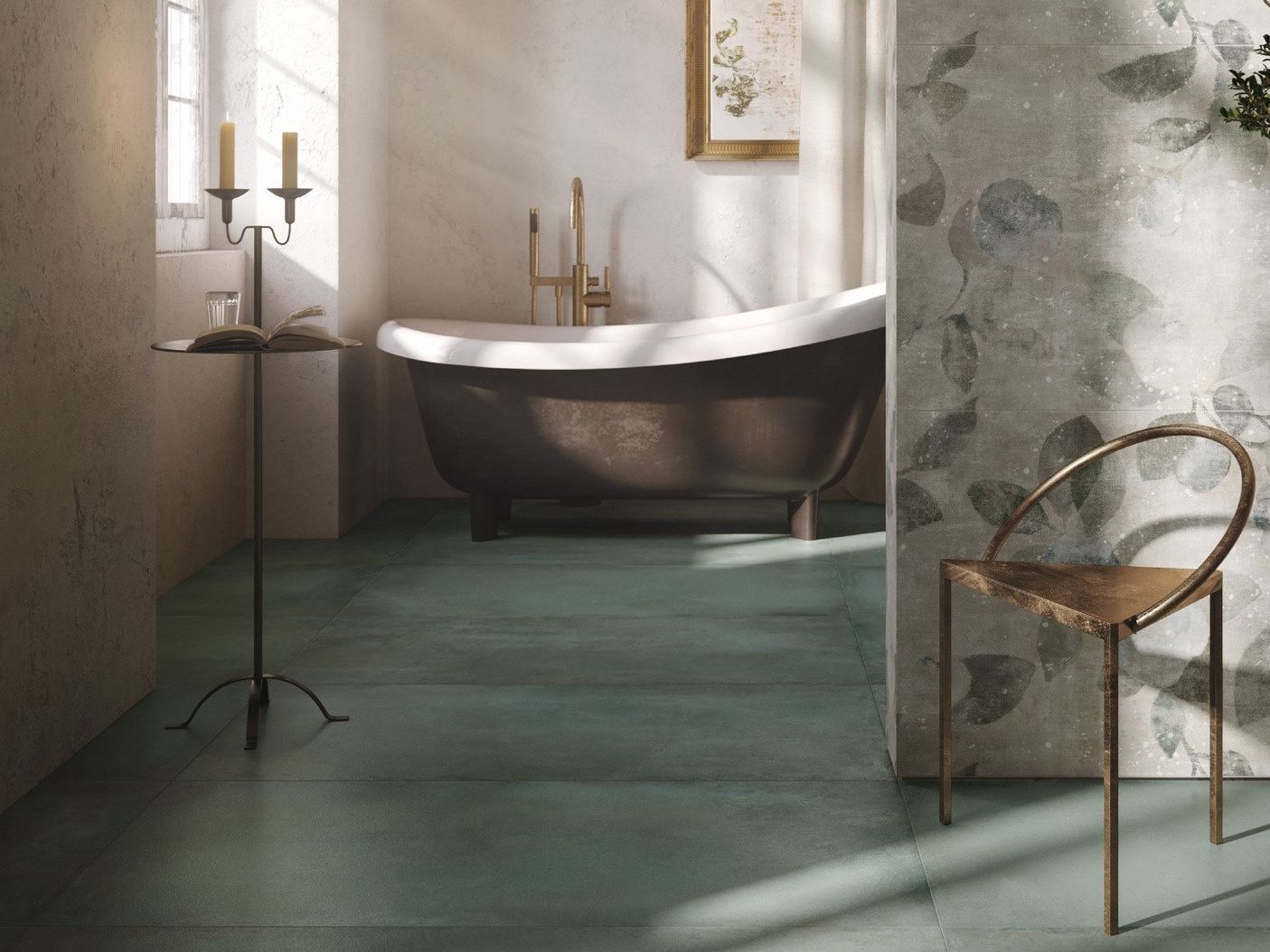 Full-body porcelain stoneware wall/floor tiles with concrete effect ...