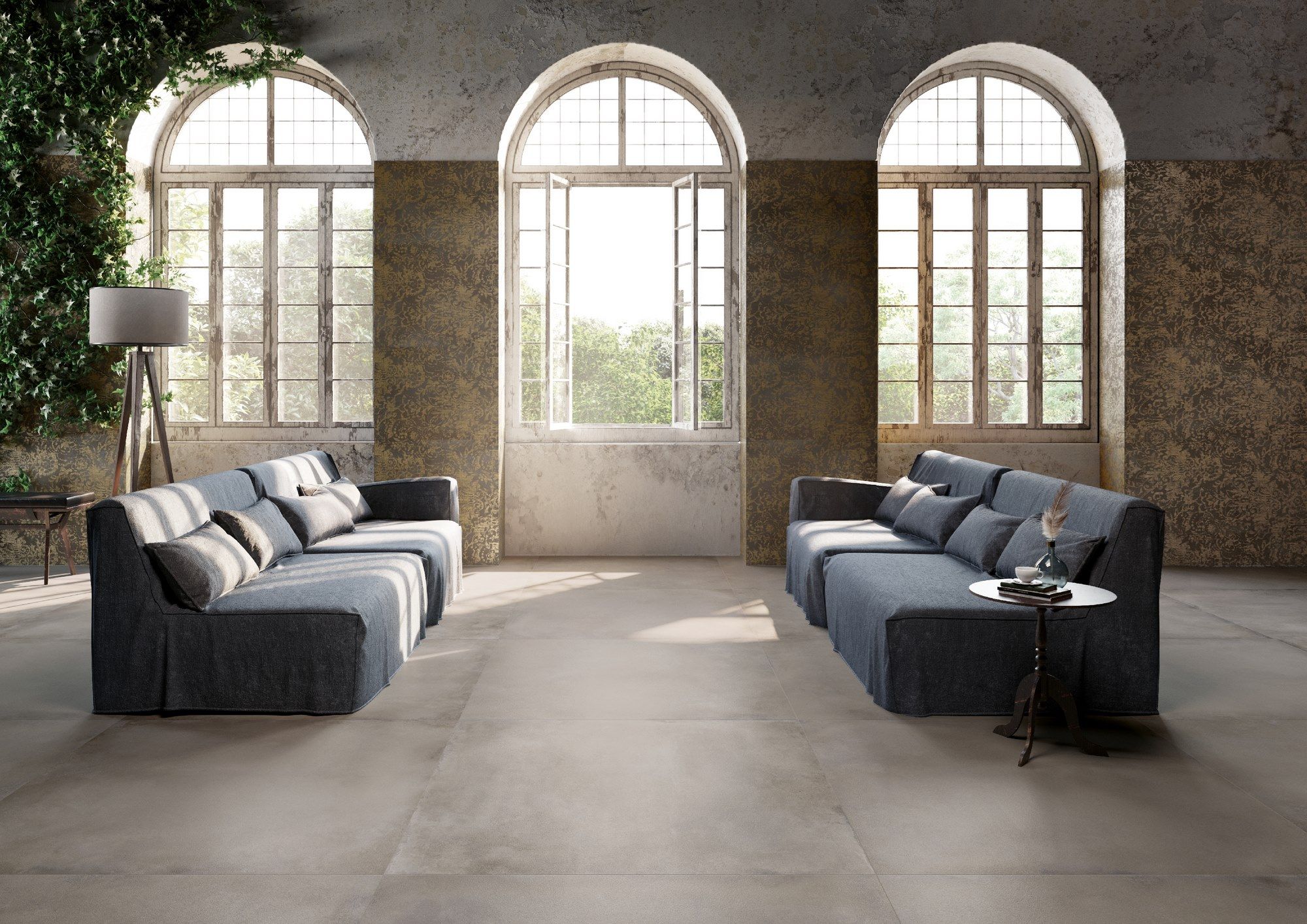 Full-body porcelain stoneware wall/floor tiles with concrete effect ...