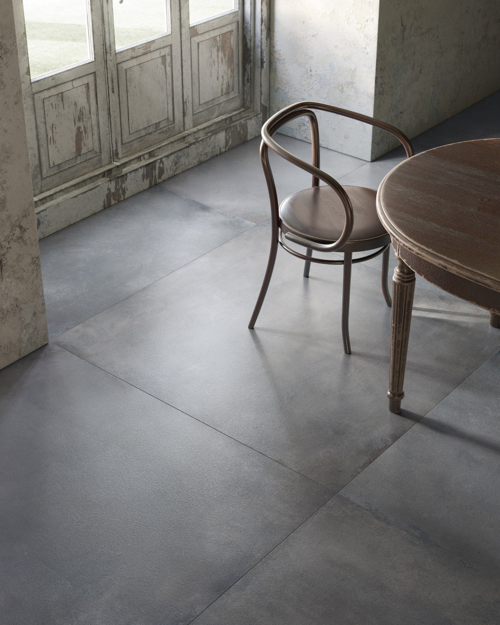 Full-body porcelain stoneware wall/floor tiles with concrete effect ...