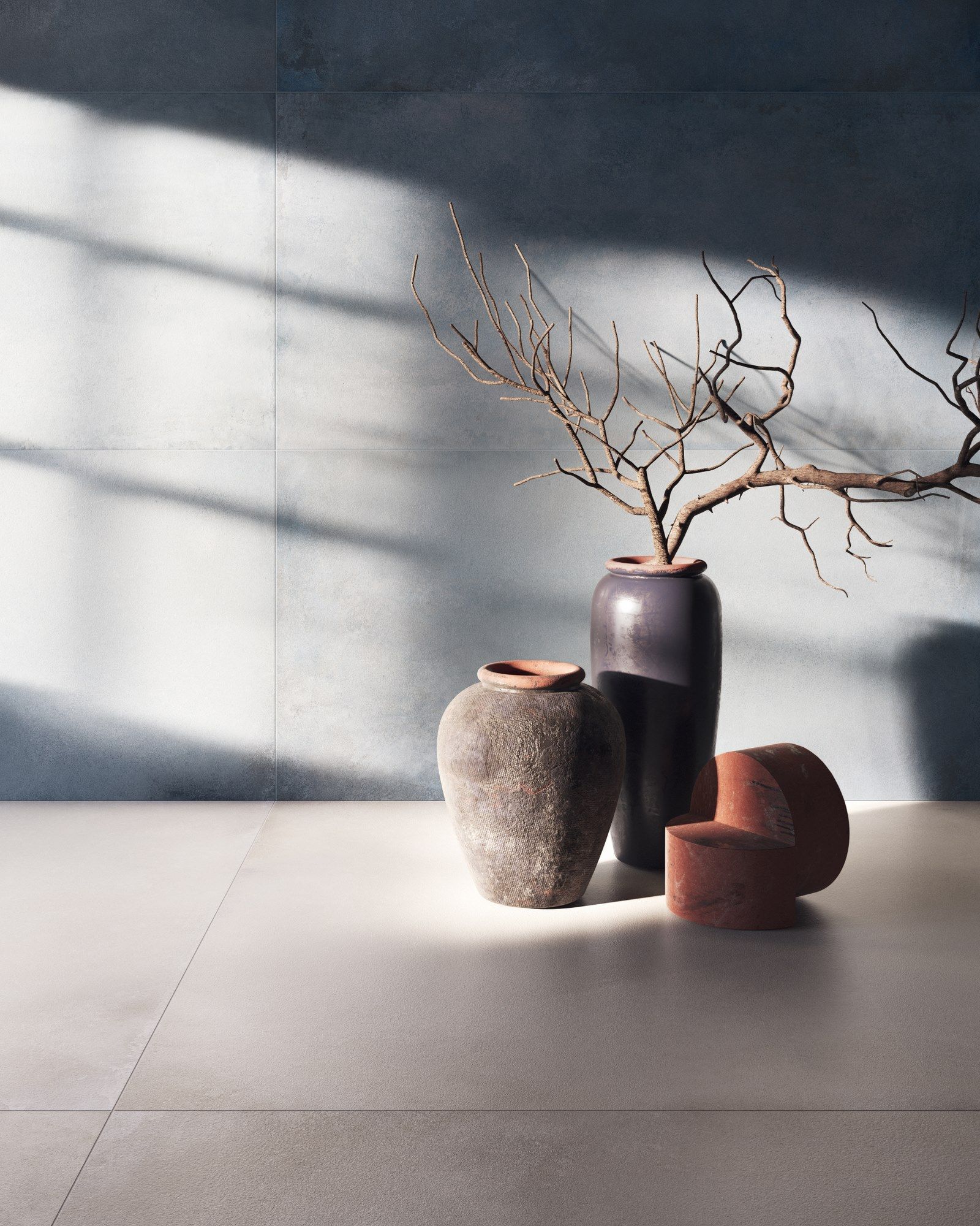 Full-body porcelain stoneware wall/floor tiles with concrete effect ...