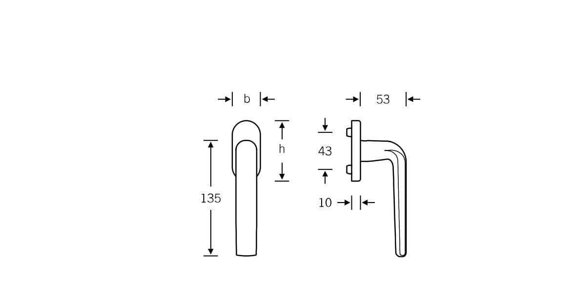 FSB 34 1267 Window handle By FSB
