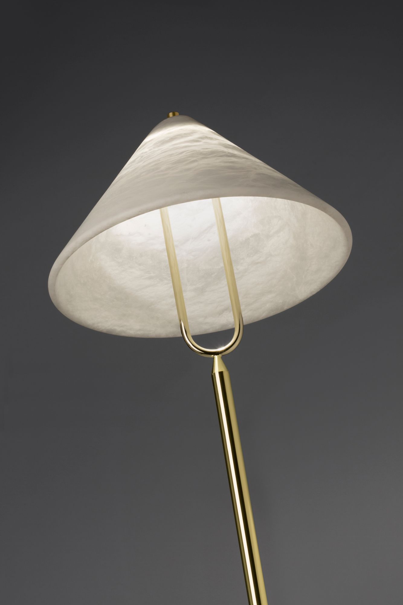 FUJI Contemporary style LED direct-indirect light alabaster floor lamp ...