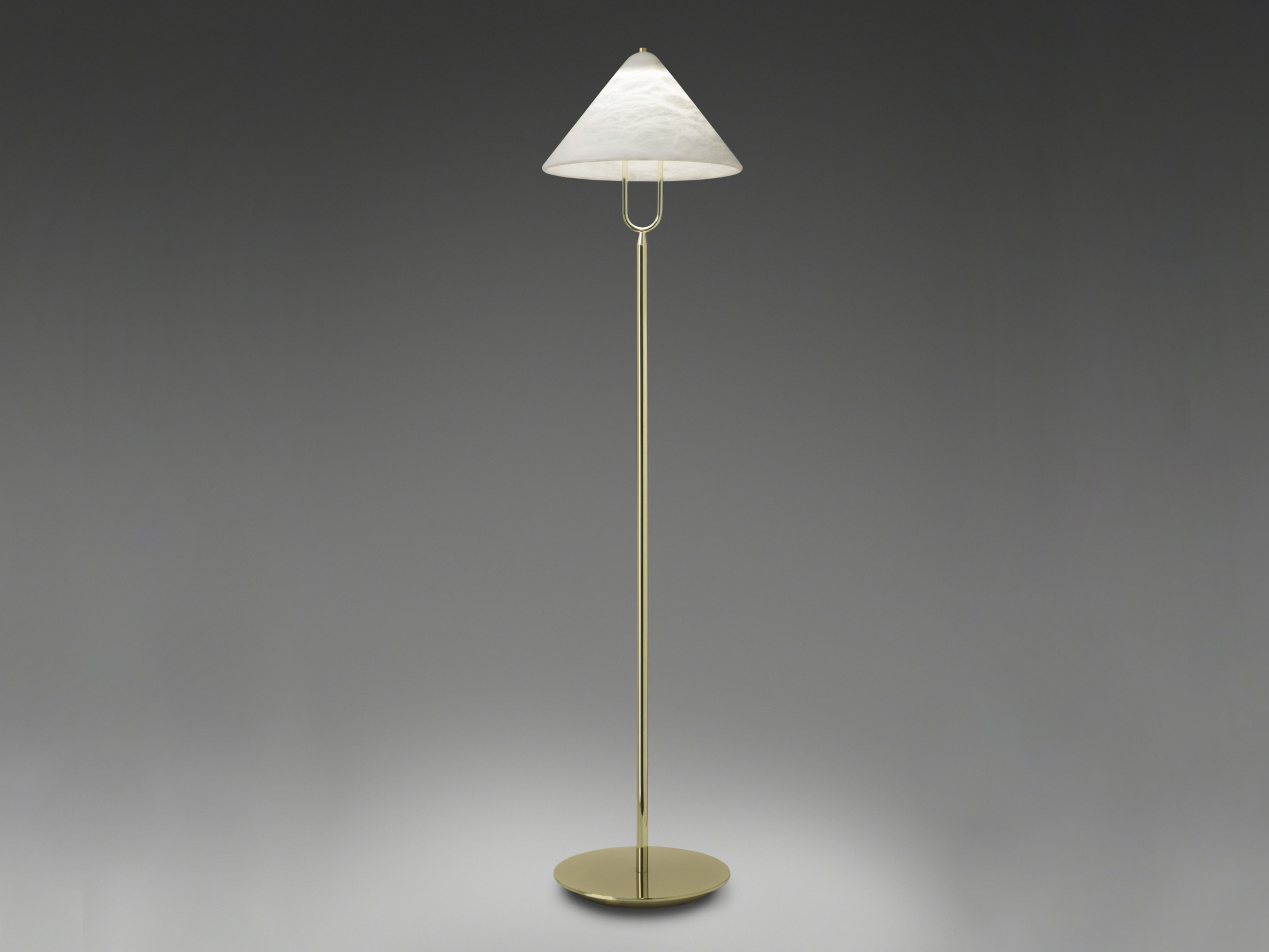 FUJI Contemporary style LED direct-indirect light alabaster floor lamp ...