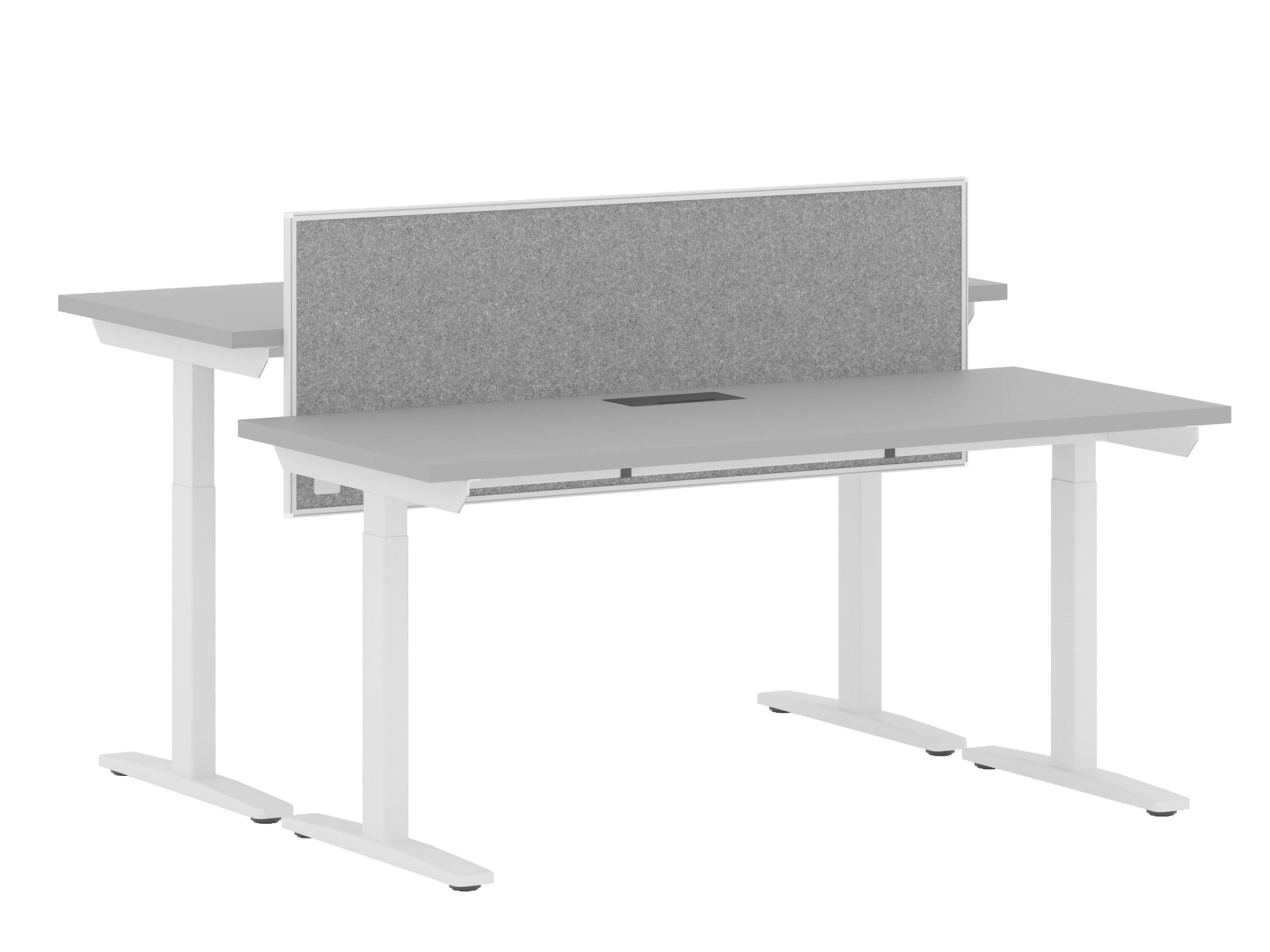 FUJI Height-adjustable laminate office desk with cable management By Ersa