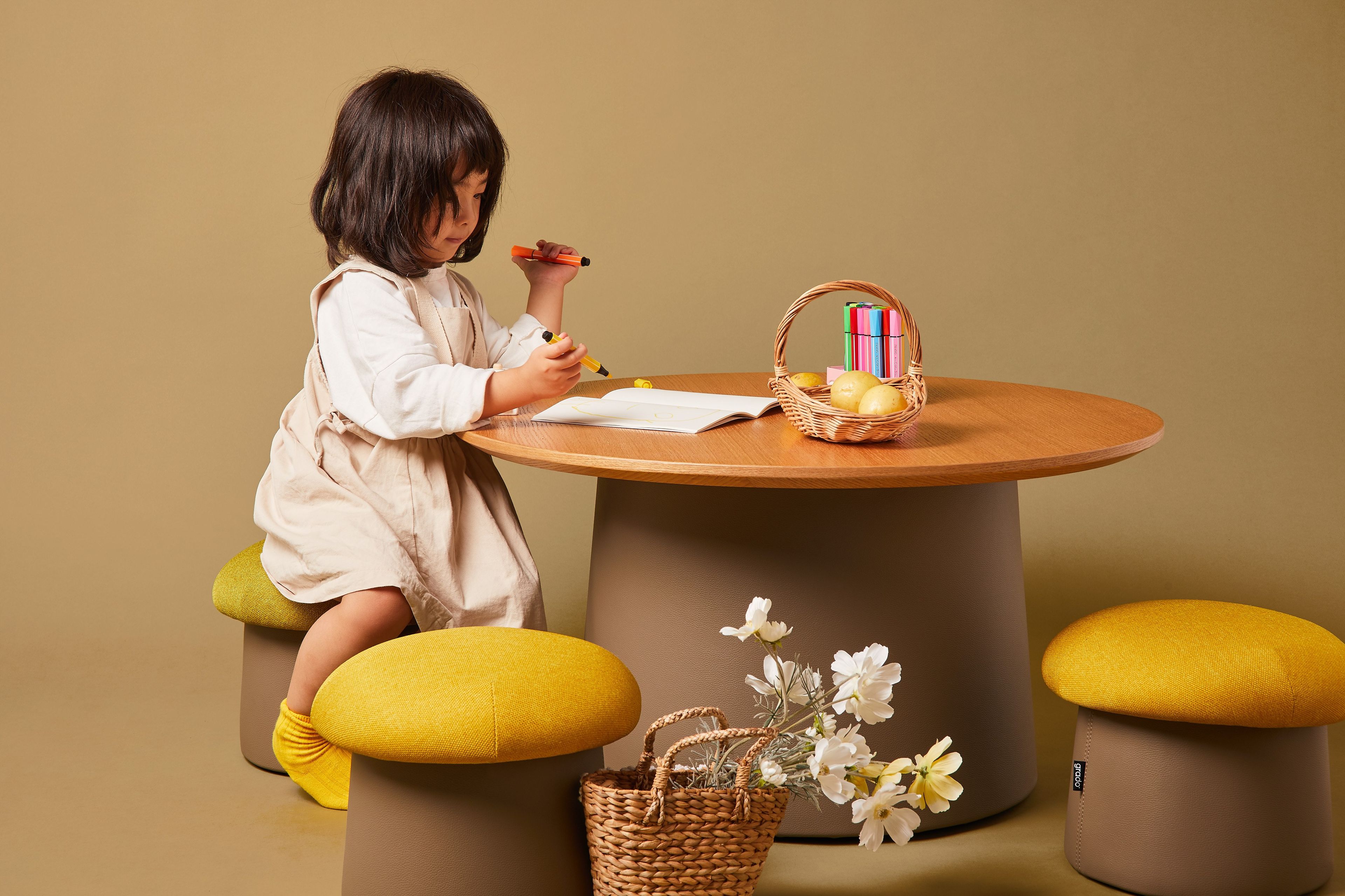 FUNGO KID | Kids pouf Upholstered Kids pouf By grado design