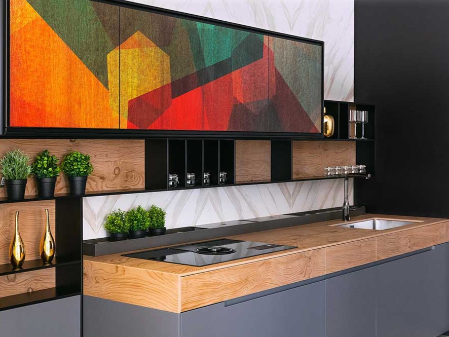Linear custom kitchen FUSION By Maiullari design Giovanni Pesce