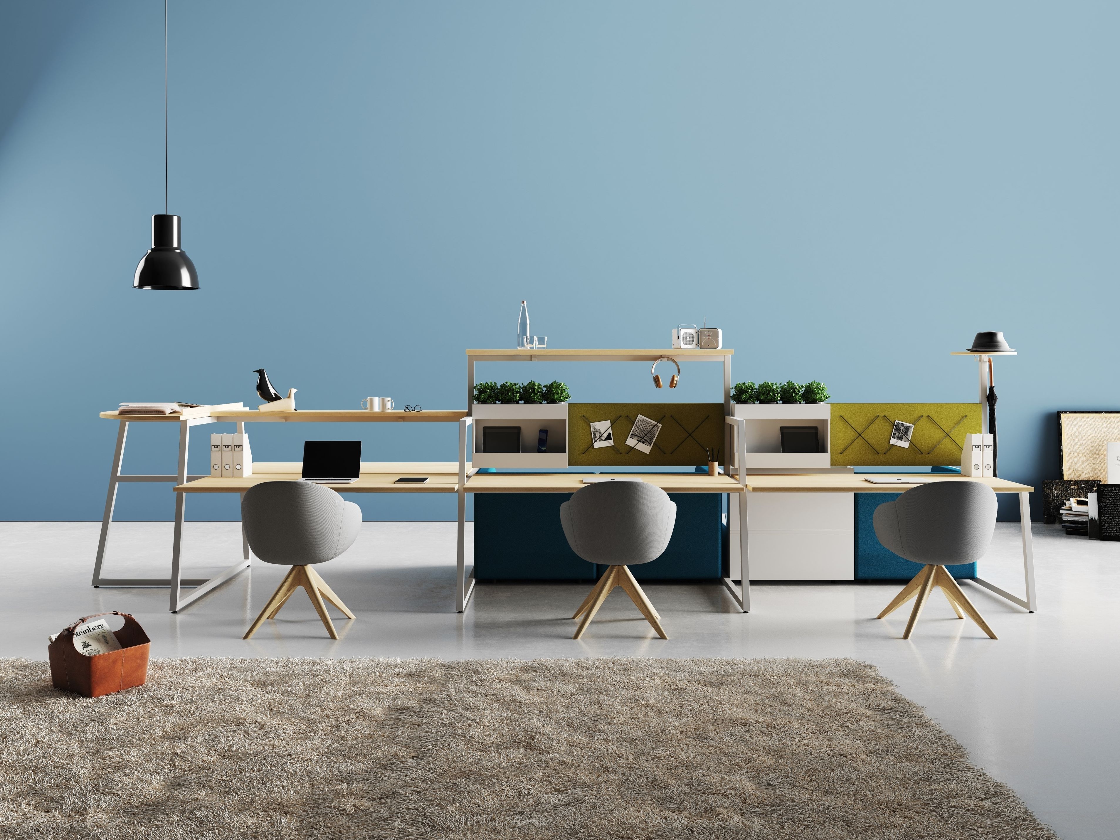 FUSION Workstation with high meeting table and lounge system By CUF ...