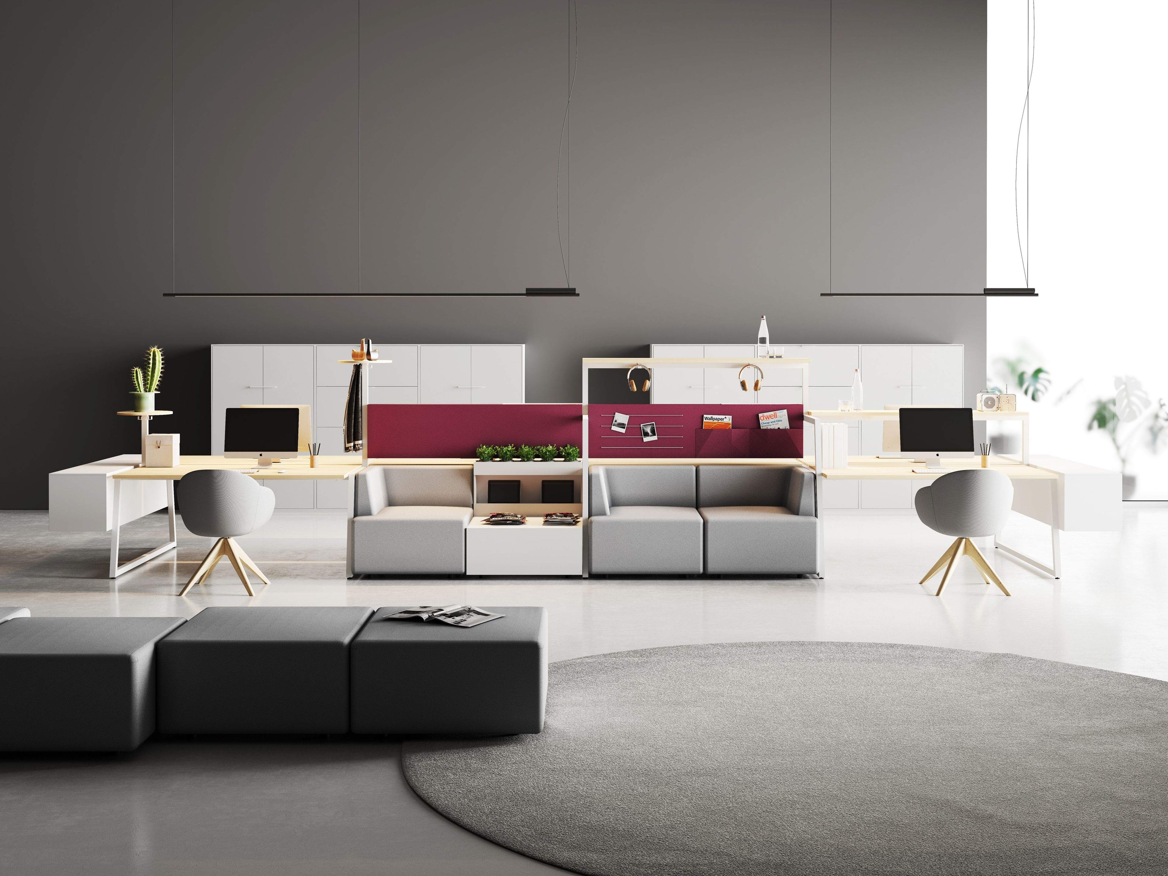 FUSION Workstation with high meeting table and lounge system By CUF ...