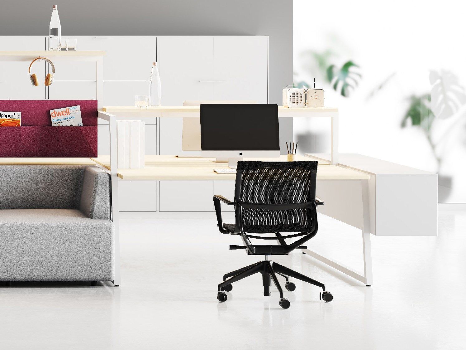 FUSION Workstation with high meeting table and lounge system By CUF ...