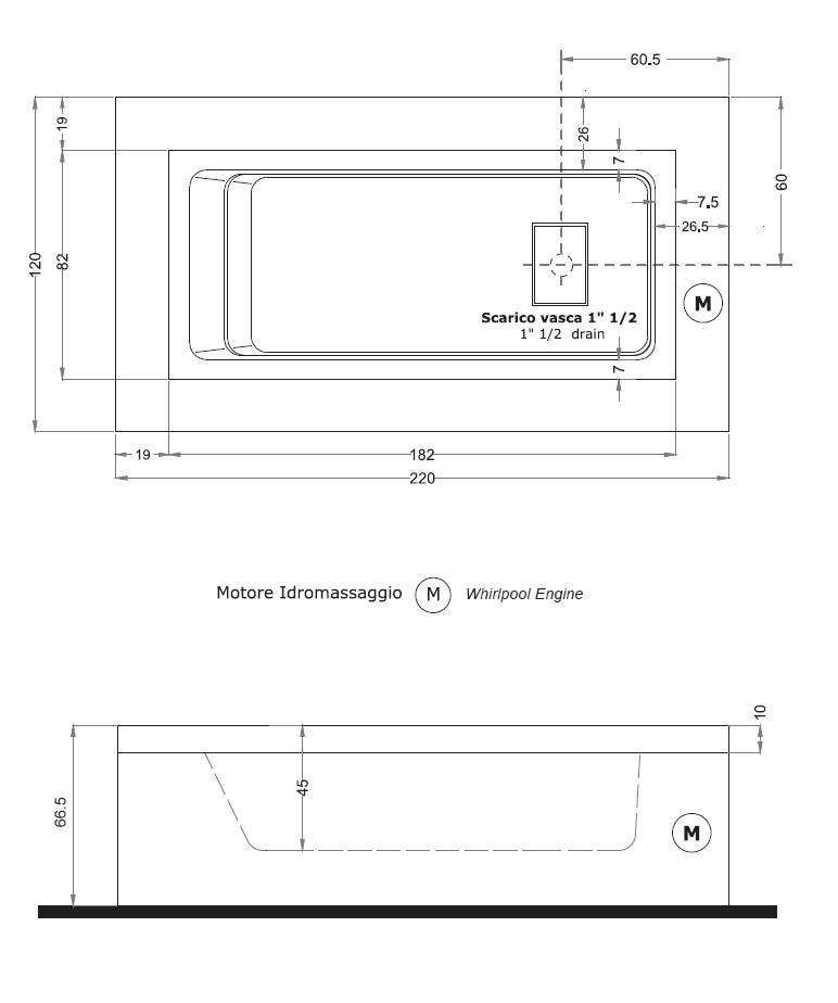 Overflow above-ground rectangular hot tub FUSION SPA 220 Treesse Ghost ...