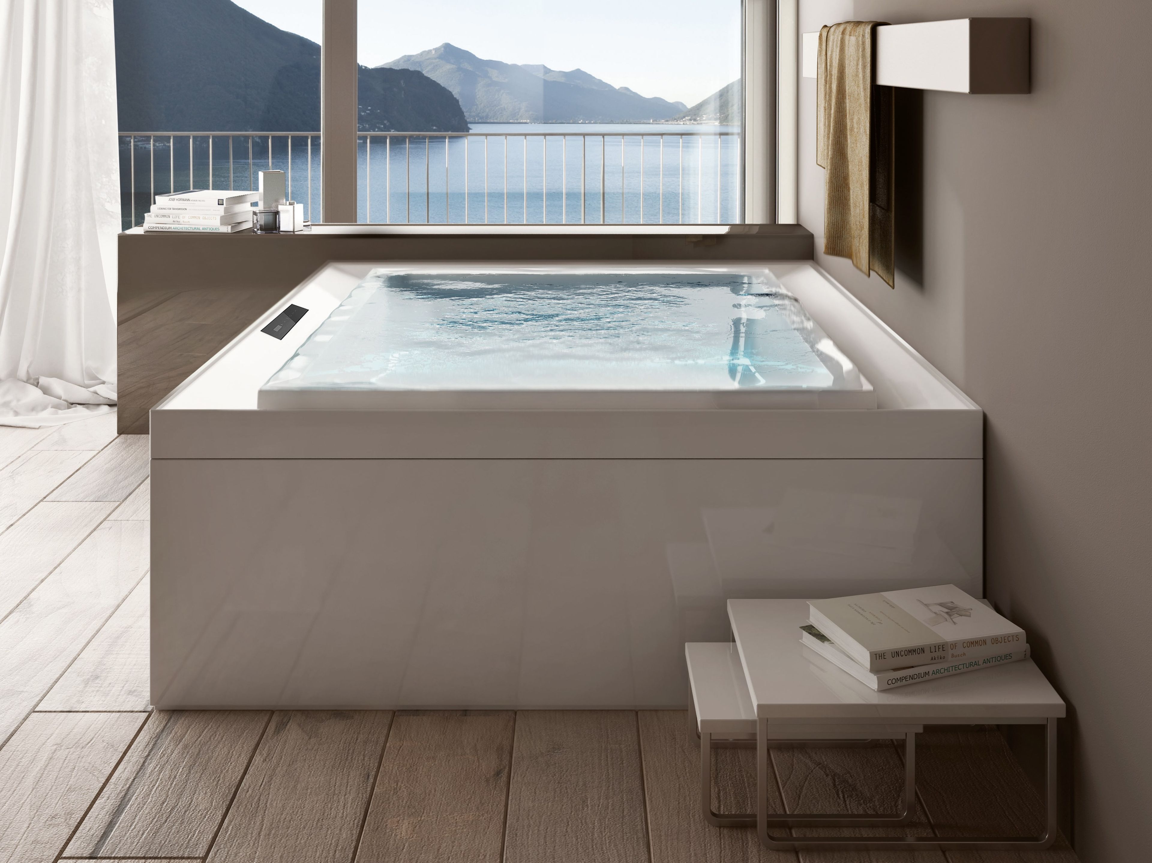 TREESSE GHOST Overflow built-in rectangular hot tub By Gruppo Treesse ...