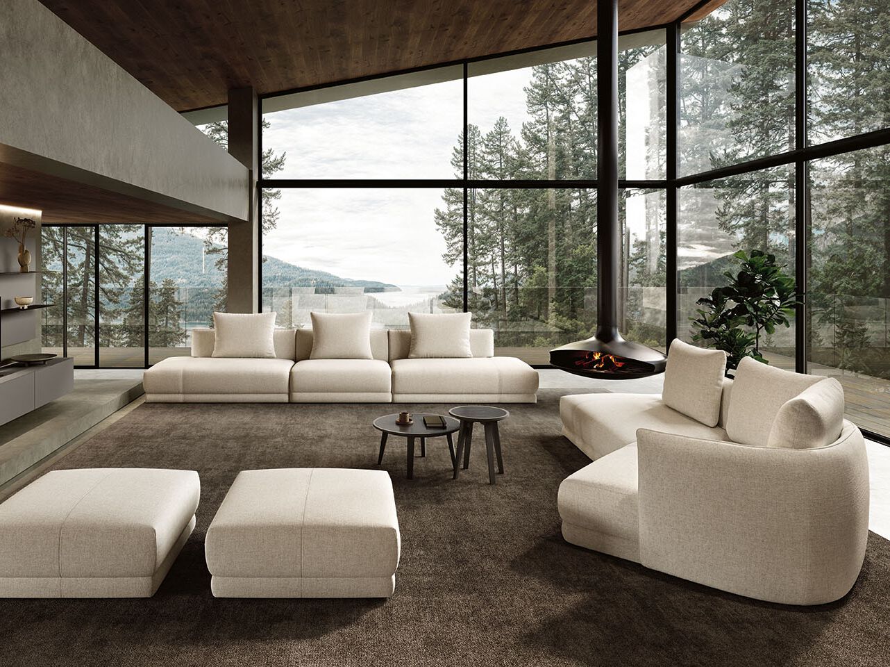 ORIGINA FLUTED LINEAR EDGED DOOR Modular fabric sofa By Febal Casa