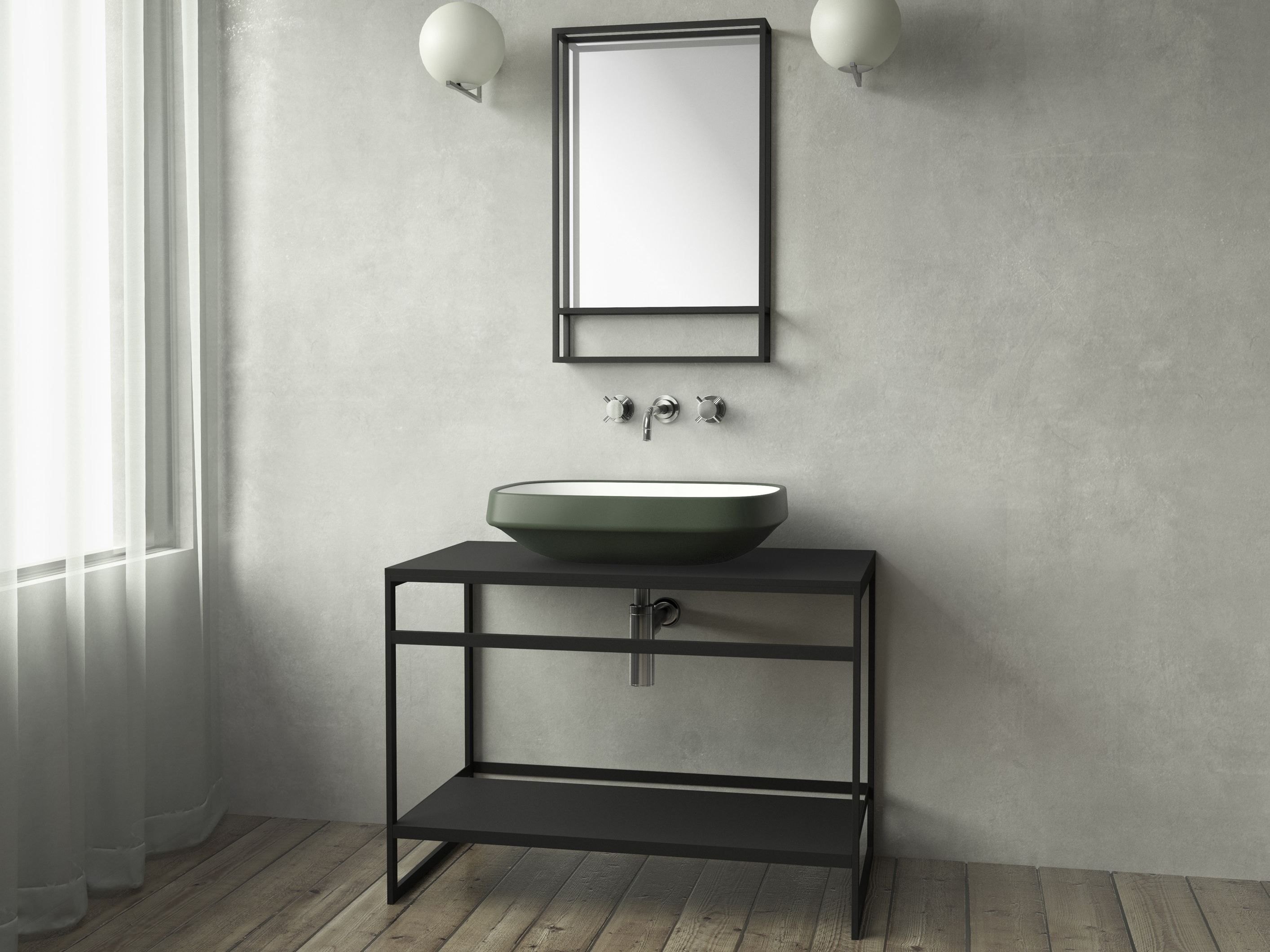 Steel vanity unit FINE COUNTER By sanwacompany