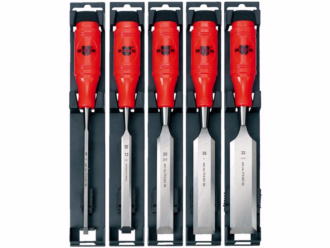 Firmer chisel set Firmer chisel set, plastic handle 5pcs By Würth