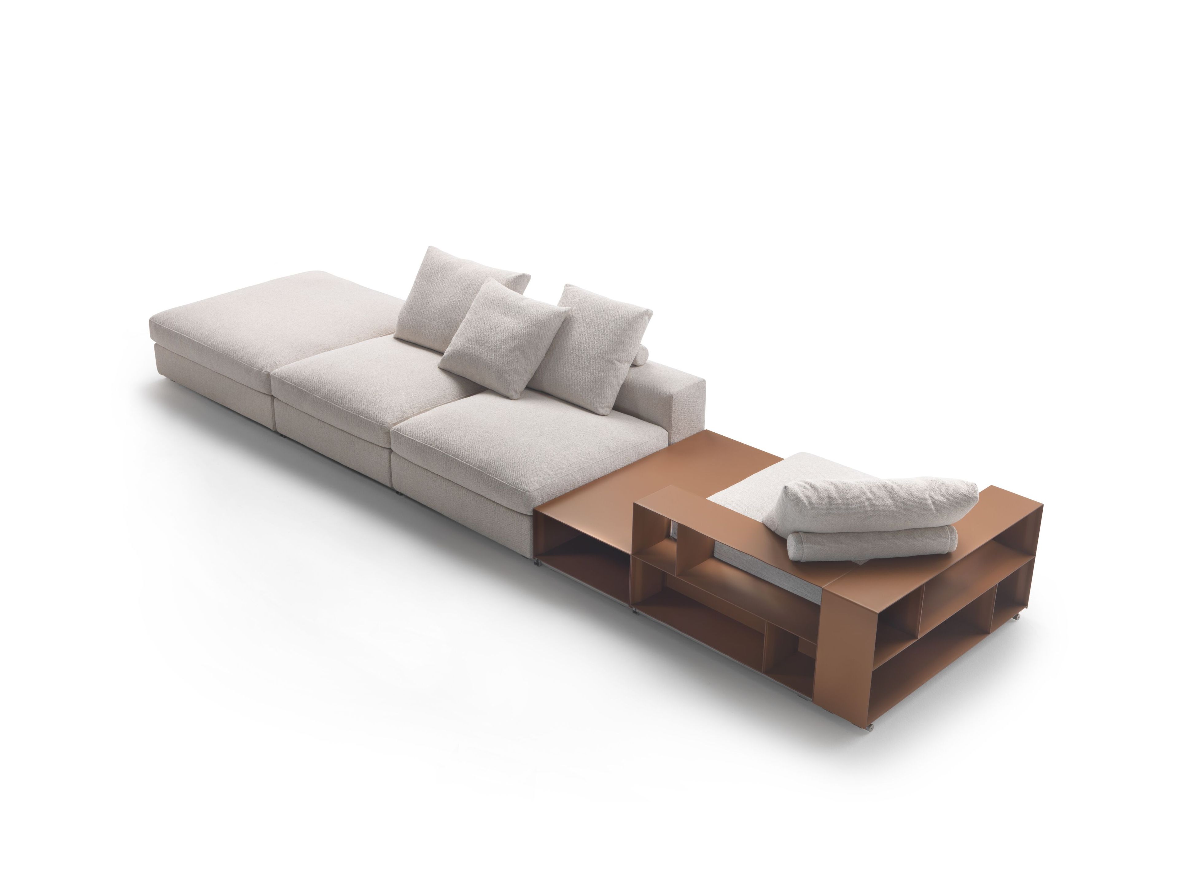 GROUNDPIECE 3 seater sectional fabric sofa By Flexform | design Antonio Citterio