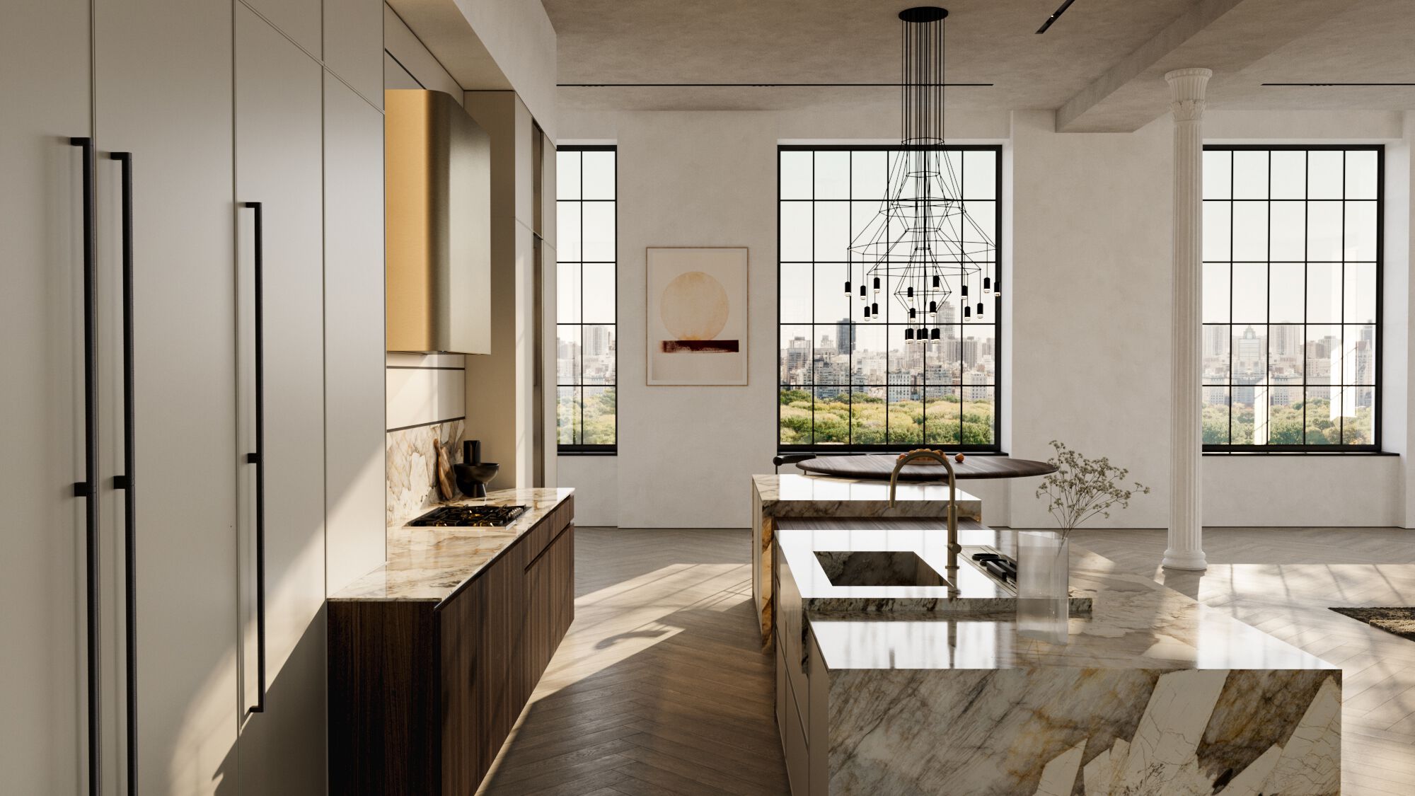 FRAME Laquered kitchen with island and Patagonia stone top By ...