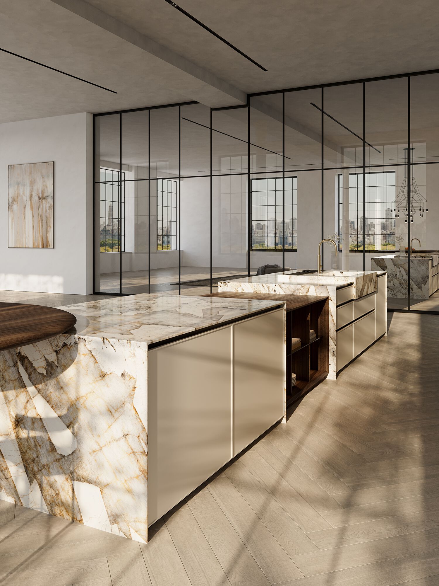 FRAME Laquered kitchen with island and Patagonia stone top By ...