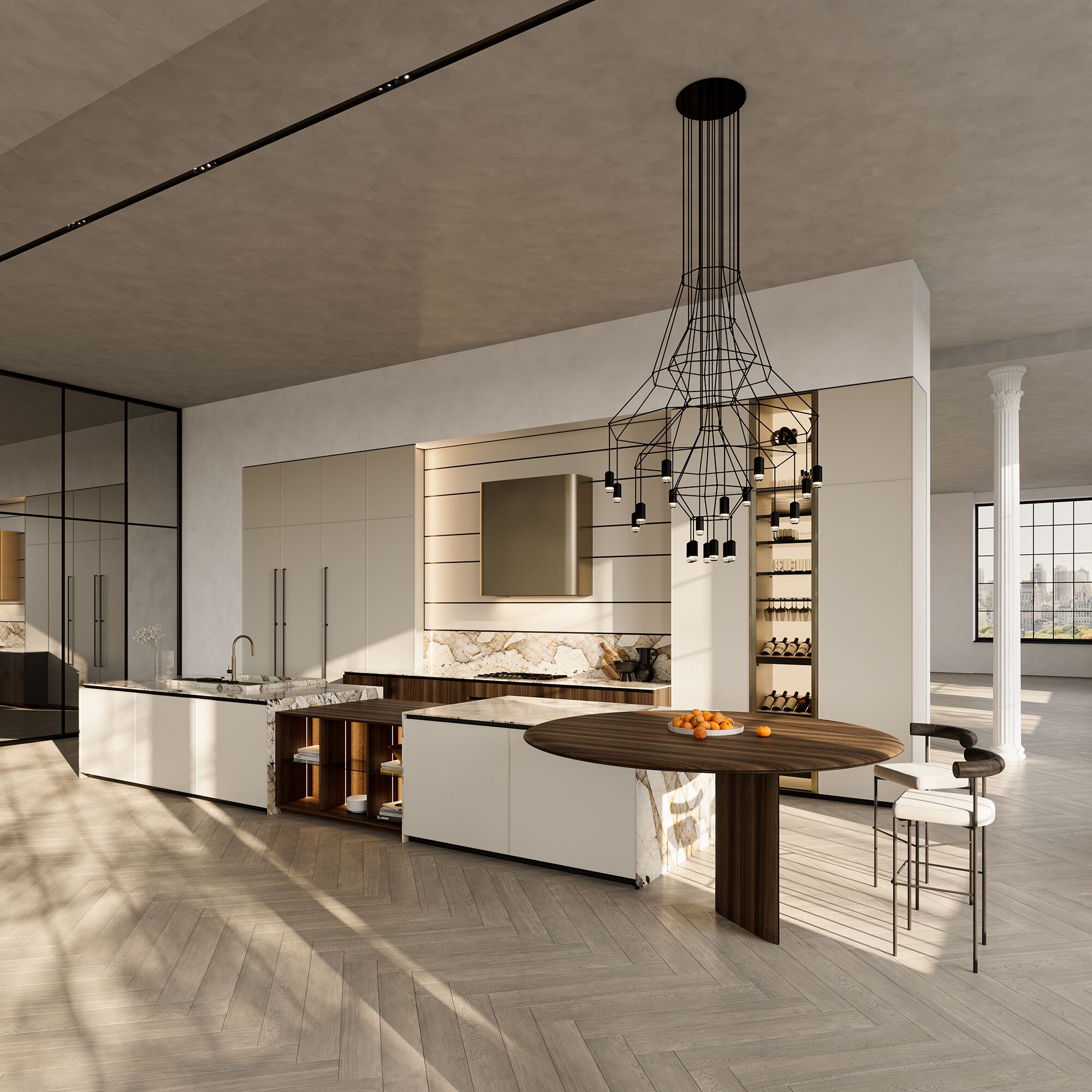FRAME Laquered kitchen with island and Patagonia stone top By ...
