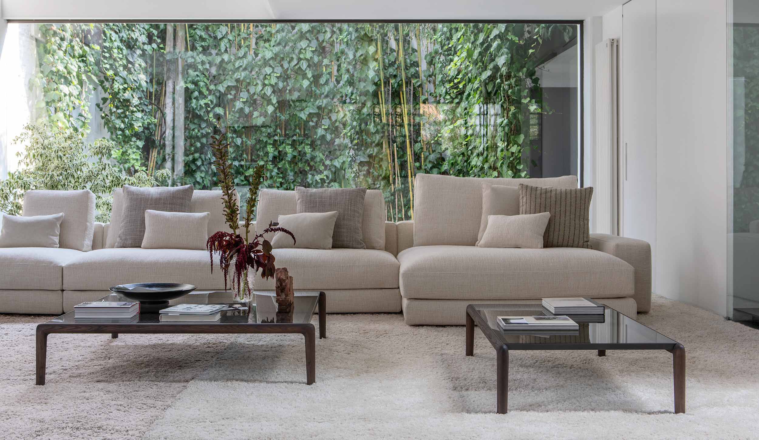 GAUDÍ Wood and glass side table By Flou | design Matteo Nunziati