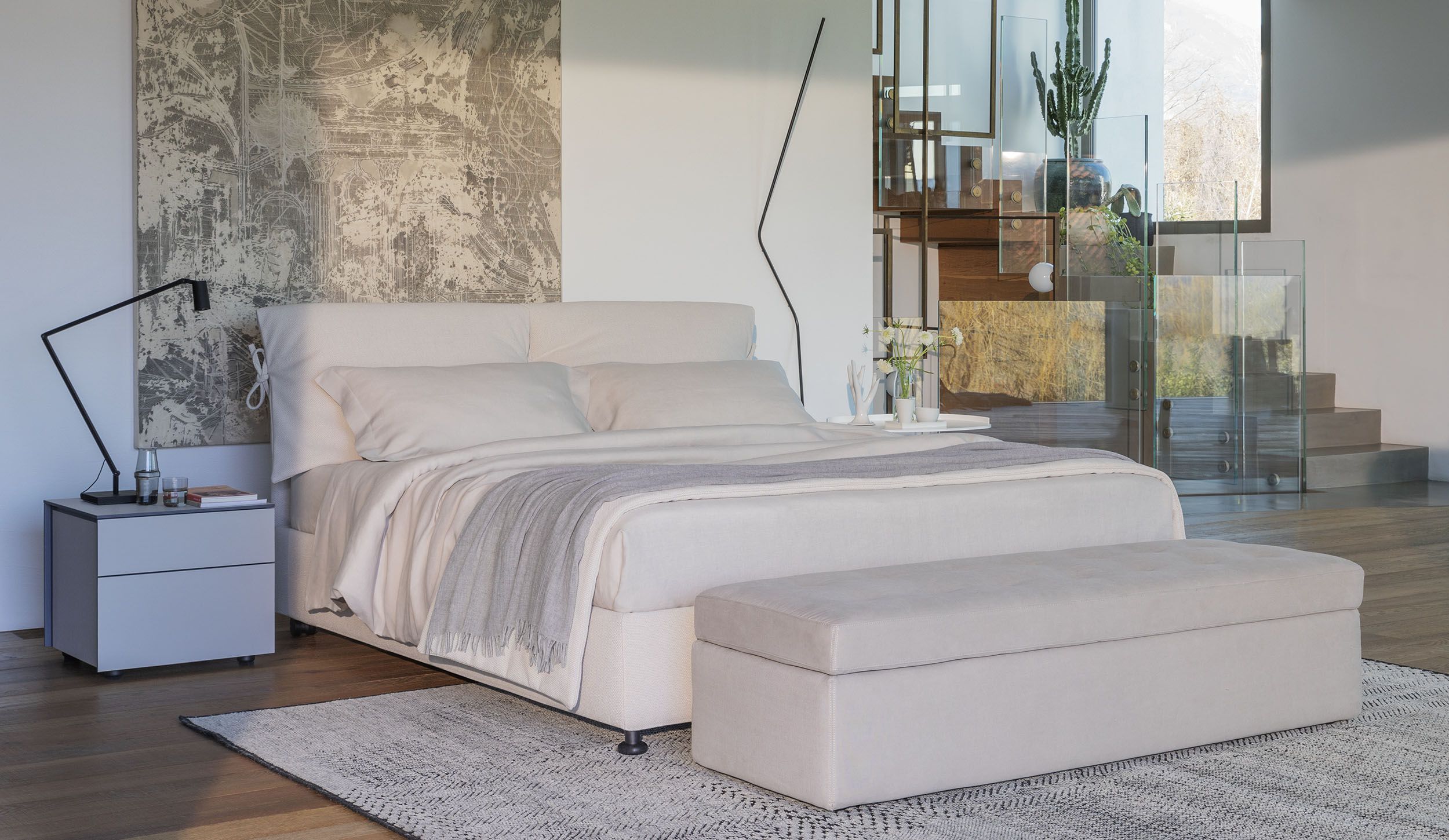 NATHALIE Double bed with removable cover By Flou