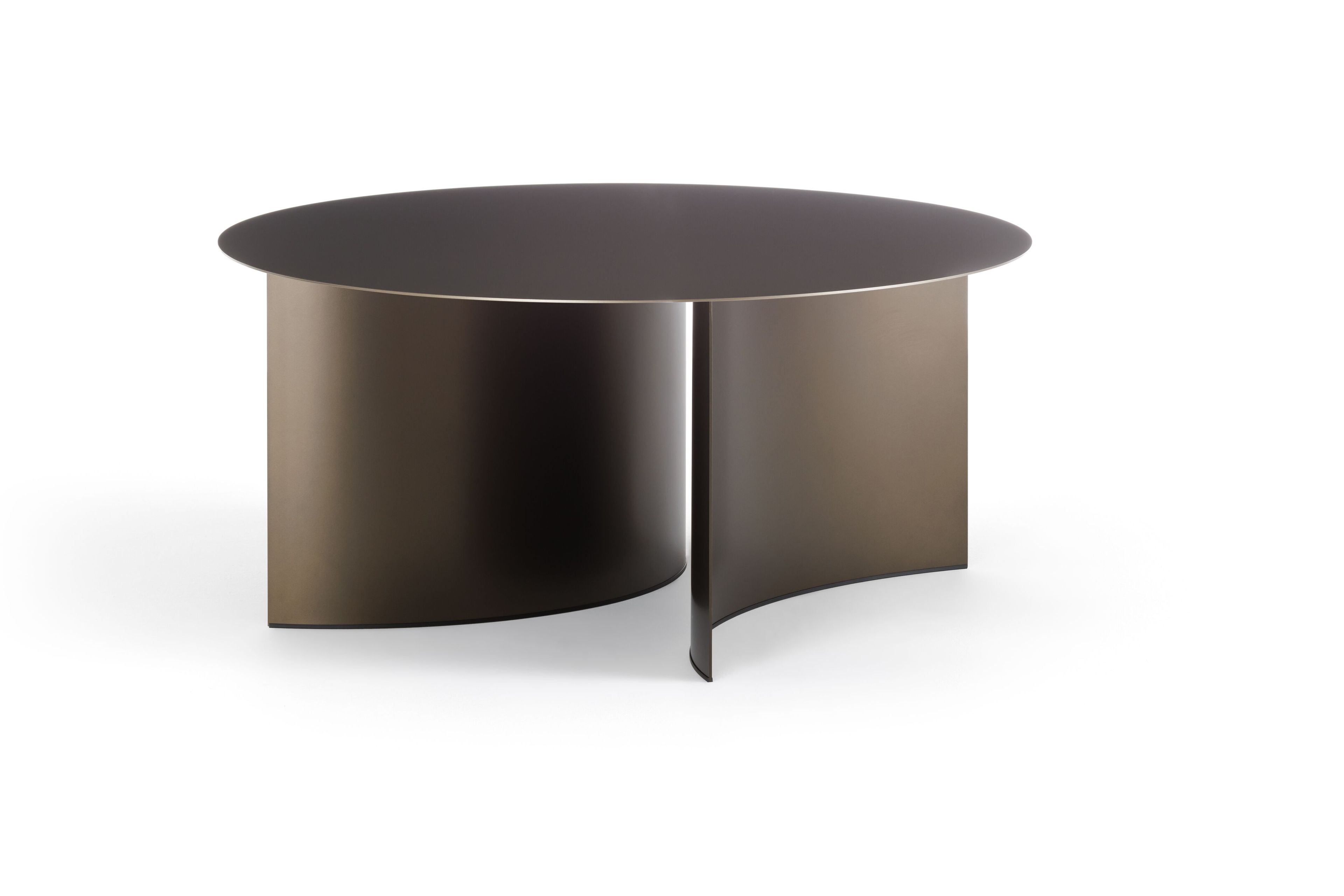 PIERRE Round metal coffee table By Flou