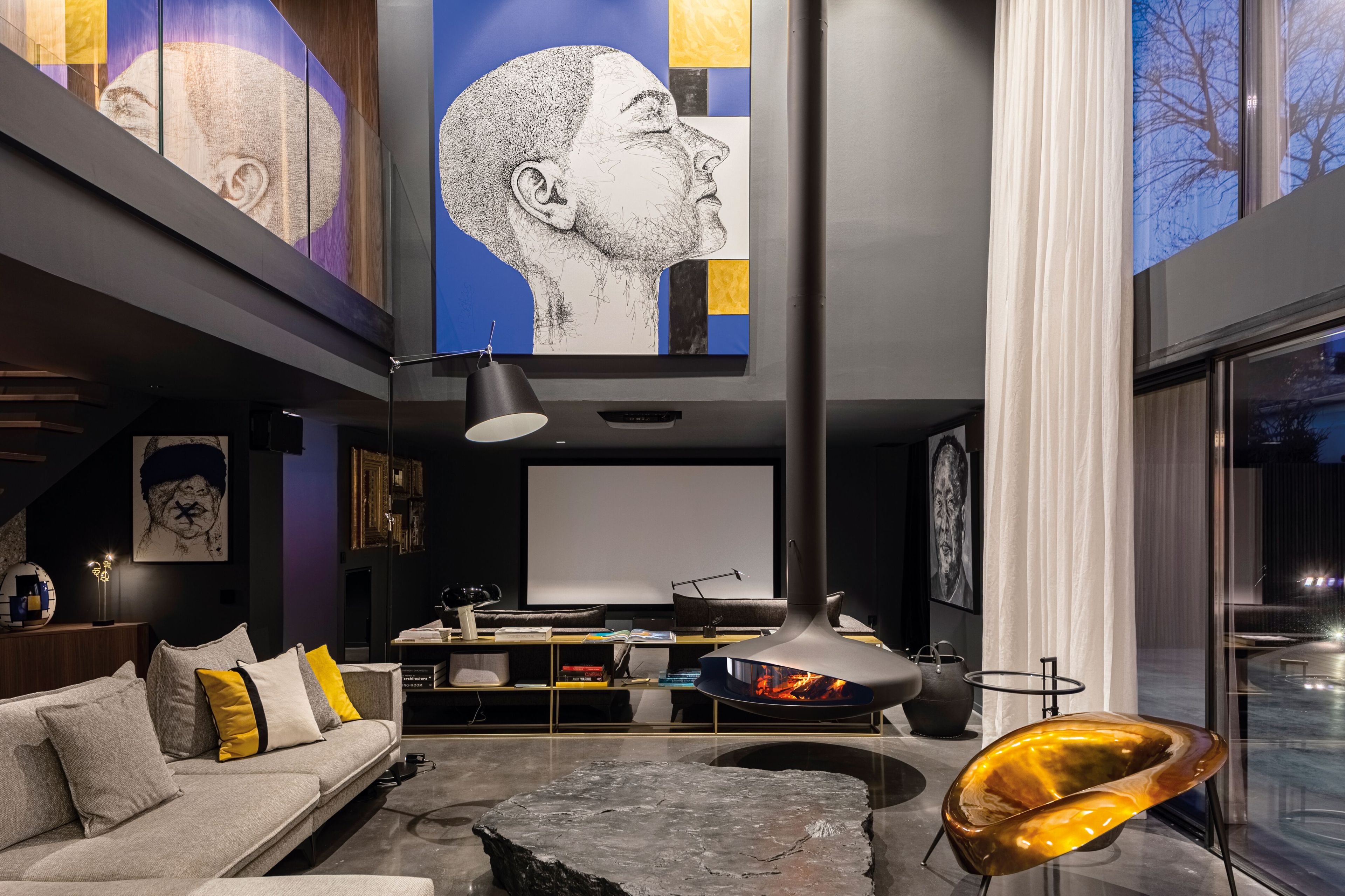 GYROFOCUS GLAZED Wood-burning fireplace By Focus creation