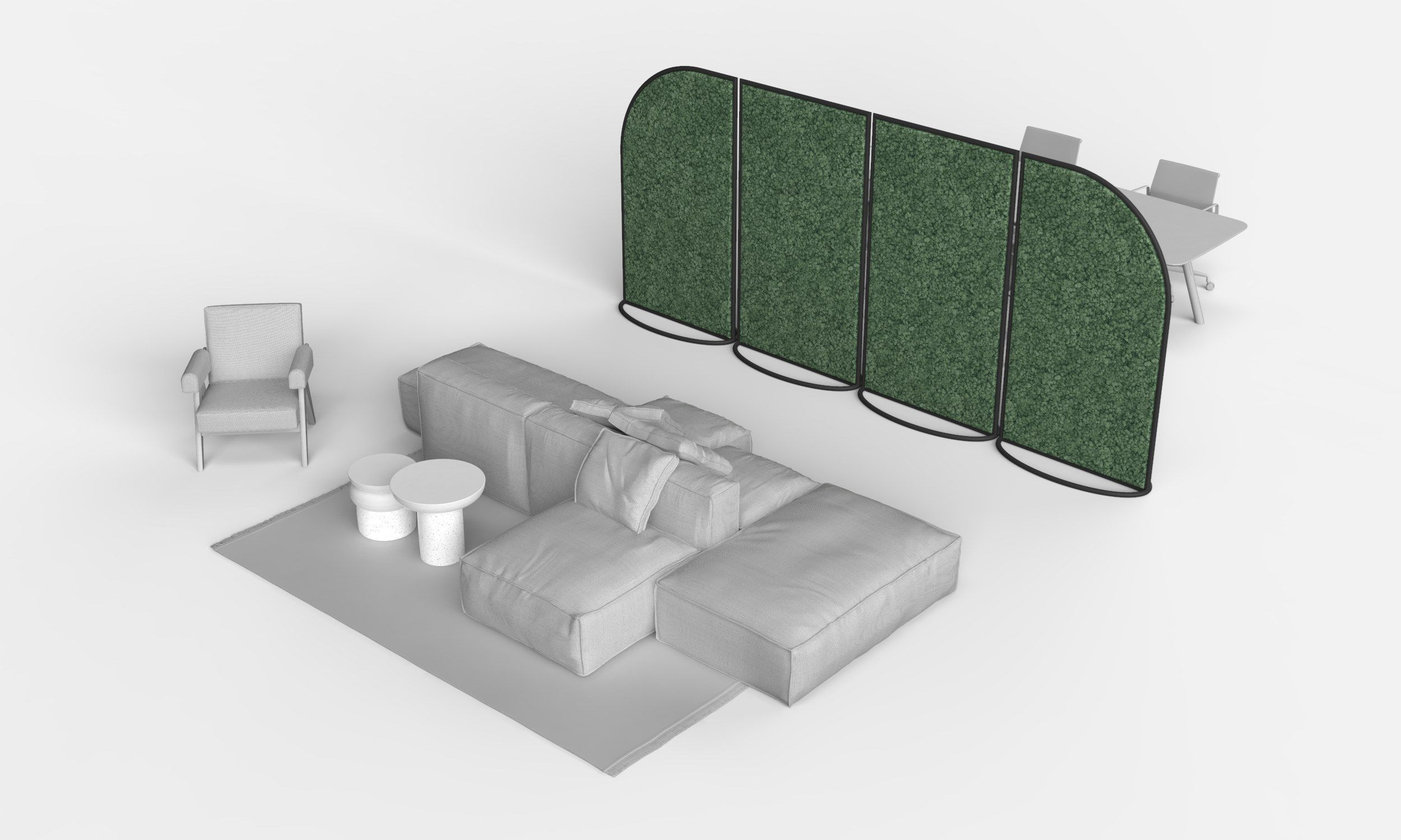 Double-sided acoustic room divider G-SCREEN NEW VERSION By GREEN MOOD