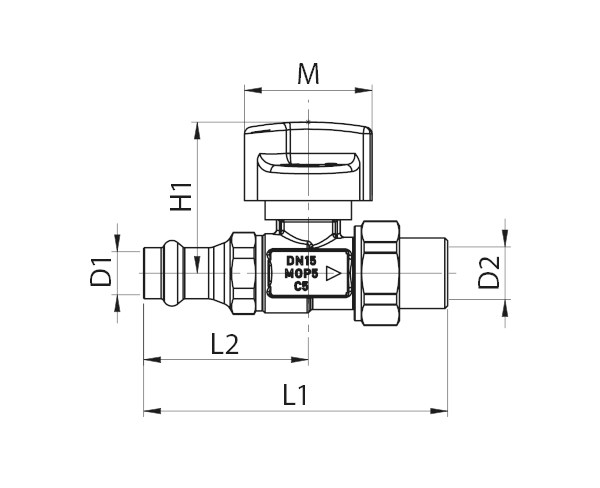 G2 Straight valve with FIREBAG® crimp Robinet, vanne, valvs pour ...
