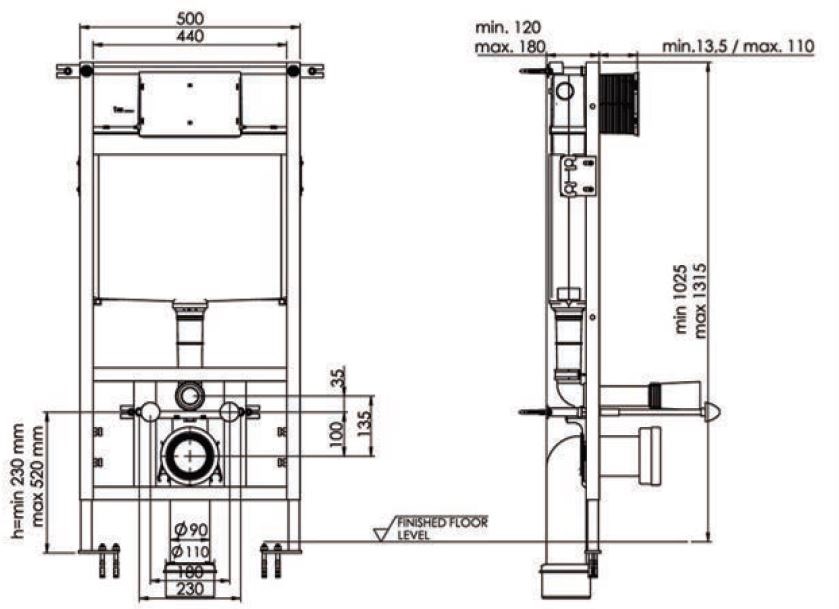 G90001 Concealed WC cistern By Olympia Ceramica