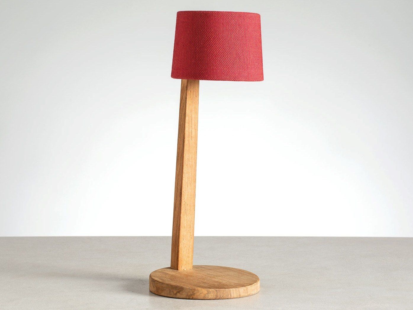 GAIA Teak Outdoor table lamp cordless By Ethimo | design Marc Sadler