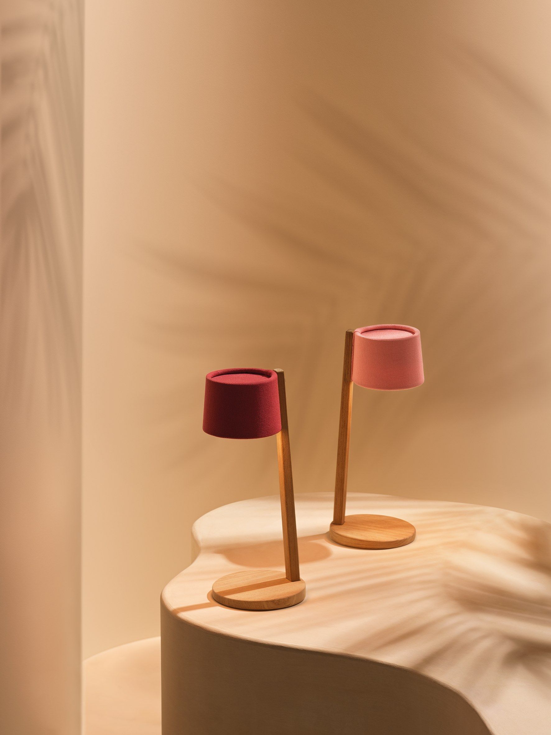 GAIA Teak Outdoor table lamp cordless By Ethimo | design Marc Sadler