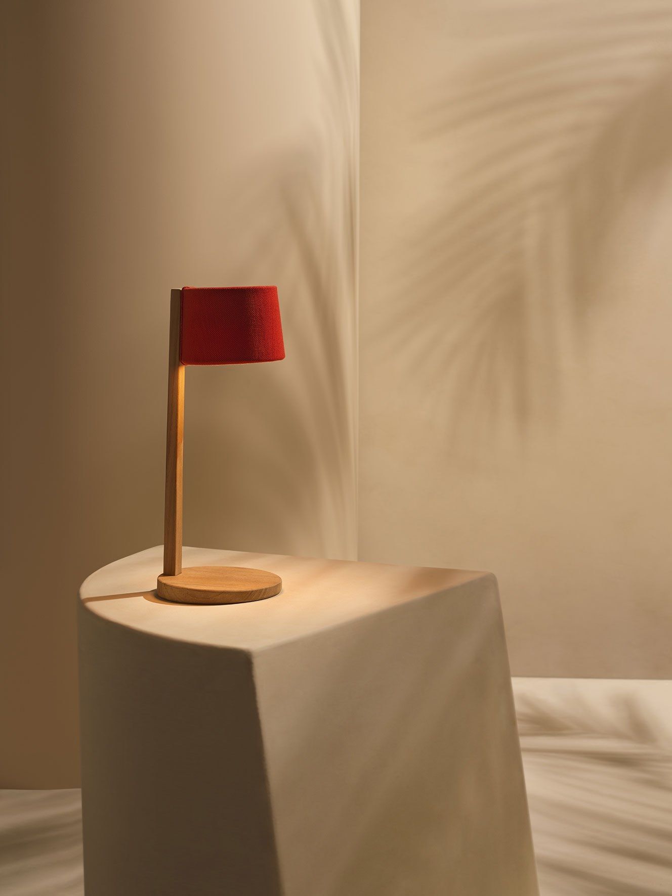 GAIA Teak Outdoor table lamp cordless By Ethimo | design Marc Sadler