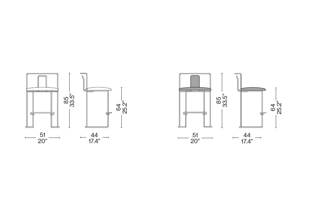 GAJA Barstool with footrest By Cassina