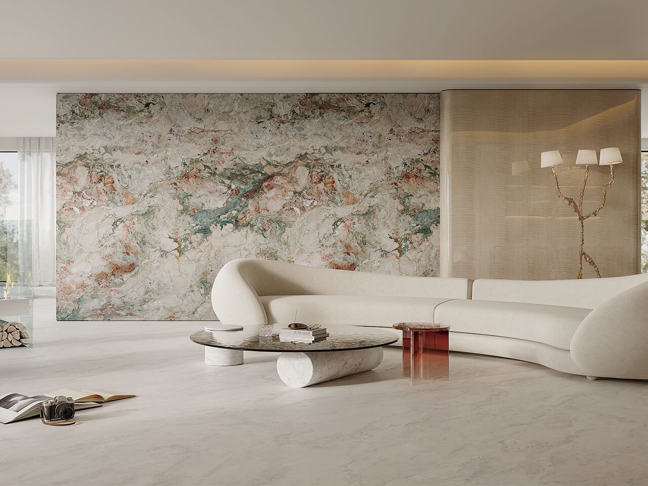 FOUR SEASONS ROSA Wand- und Bodenbelag mit Marmor-Effekt By GANI MARBLE ...