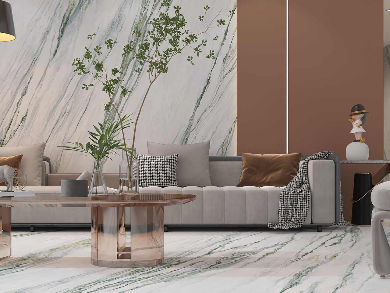 Pavimento/rivestimento in gres porcellanato effetto marmo VERDE ...