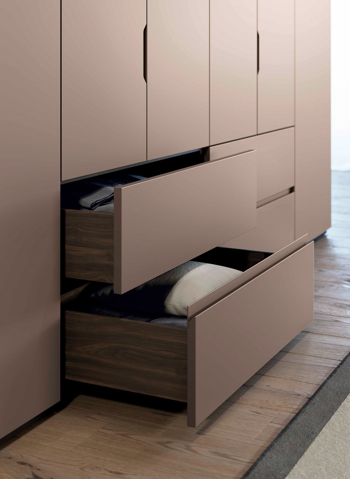 Sectional wooden wardrobe GAP By OLIVIERI