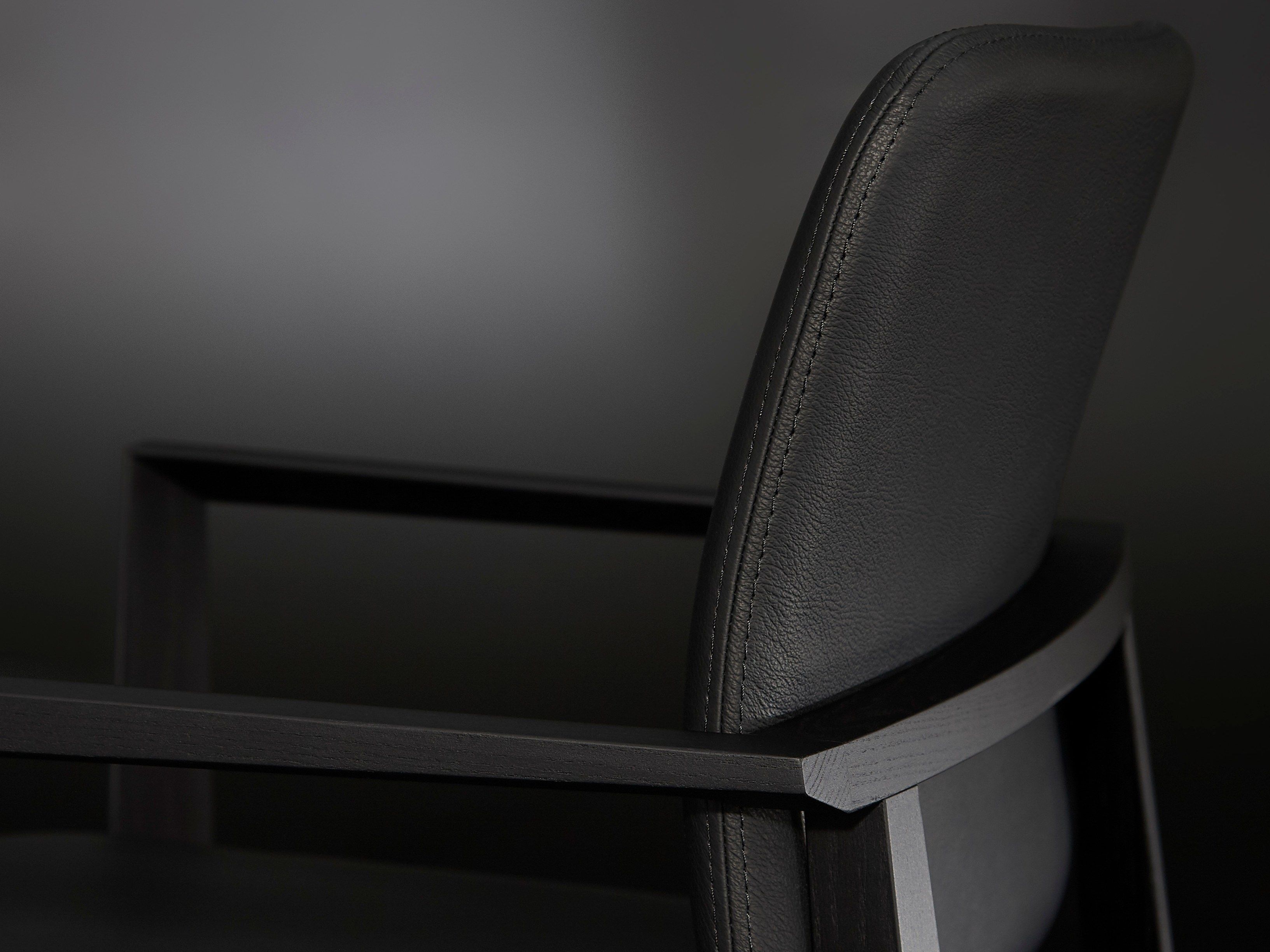 GARDA | Chair with armrests Leather chair with armrests By Porro ...