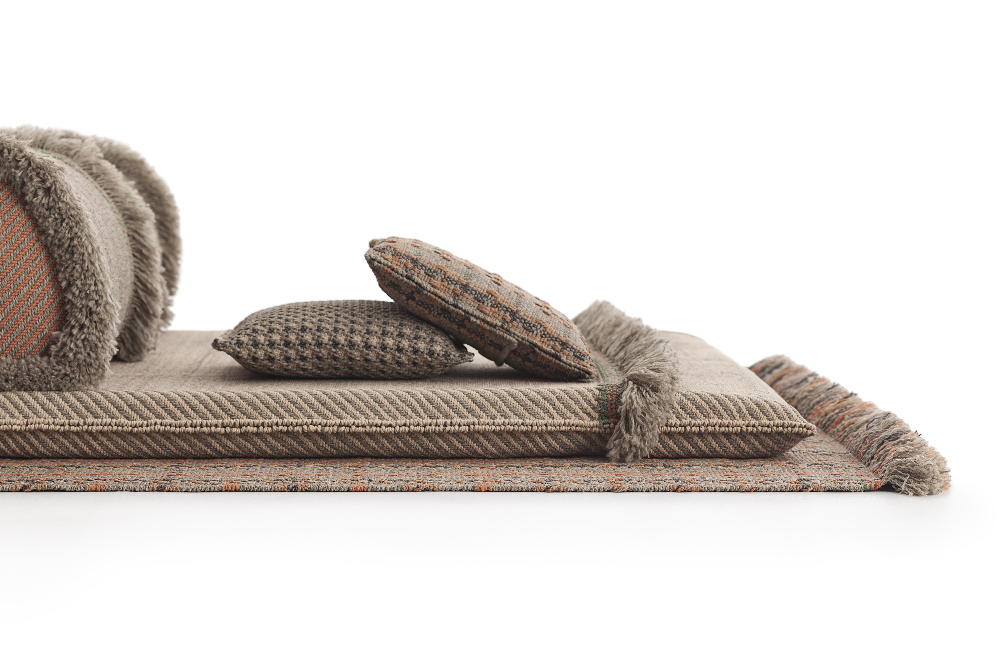 GARDEN LAYERS TERRACOTTA | Square cushion Contemporary style check ...