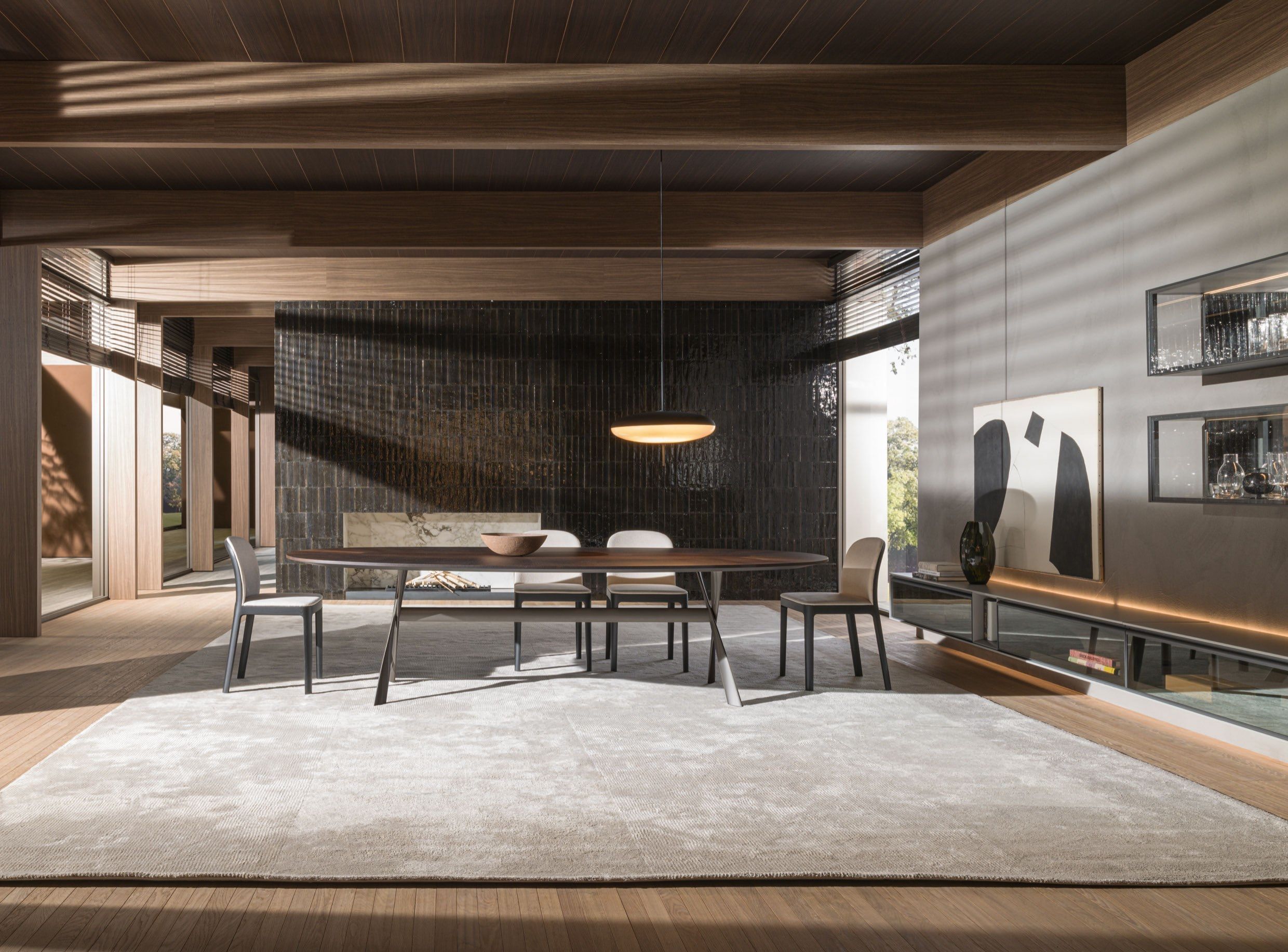 GATWICK Oval wooden dining table By Molteni & C. | design Rodolfo Dordoni