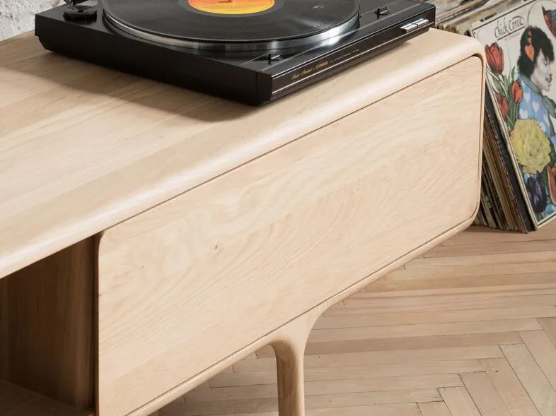 FAWN Low oak TV cabinet with drawers By GAZZDA | design Salih Teskeredzic