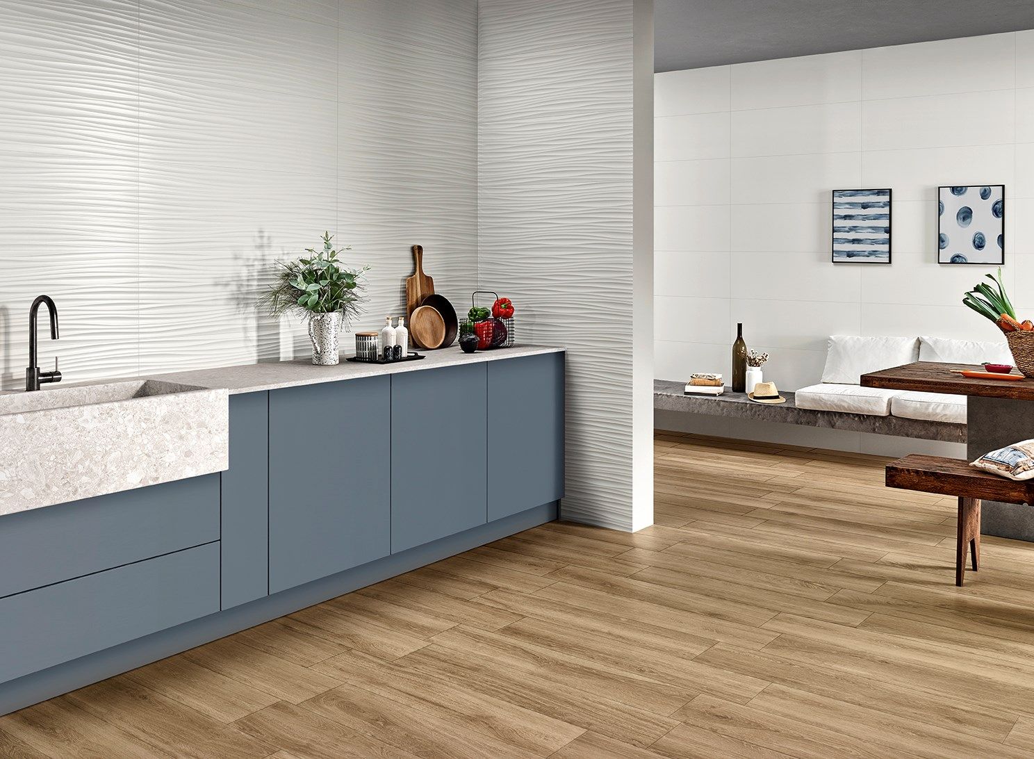 White-paste 3D Wall Cladding GENESIS By Love Tiles