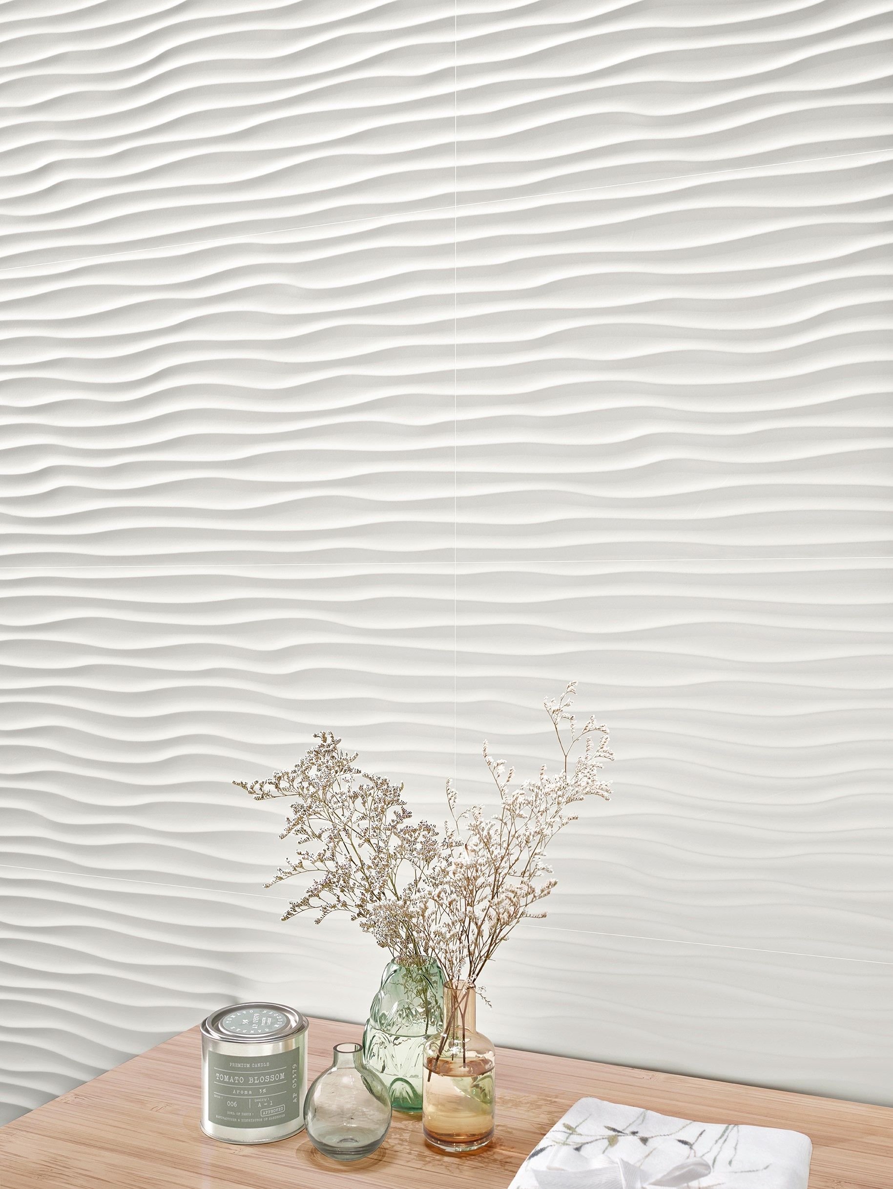 White-paste 3D Wall Cladding GENESIS By Love Tiles