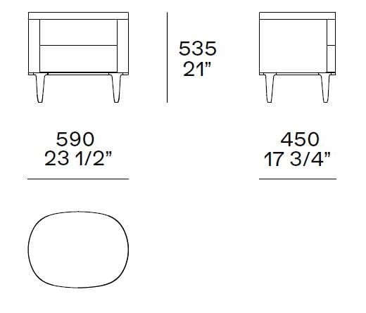 GENTLEMAN NIGHT | Bedside table Wooden bedside table with drawers By ...