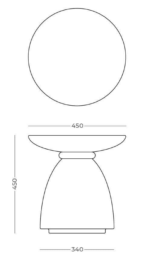 GEO Round lecce stone garden side table By PIMAR