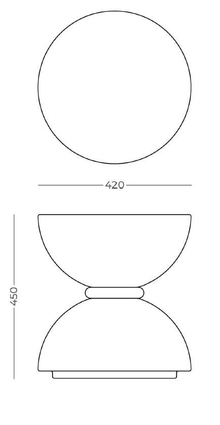 GEO Round lecce stone garden side table By PIMAR