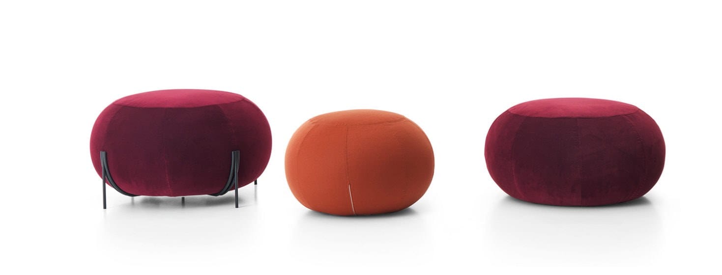 GEO With removable lining round fabric pouf By Saba Italia | design ...