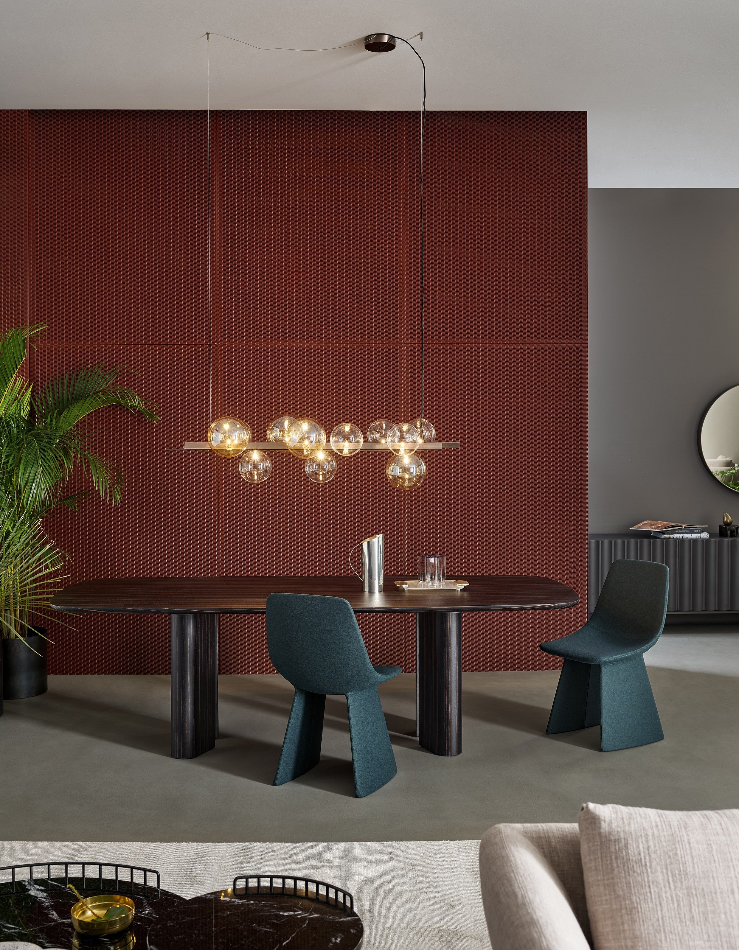 Barrel-shaped table GEOMETRIC TABLE WOOD By Bonaldo design Alain Gilles