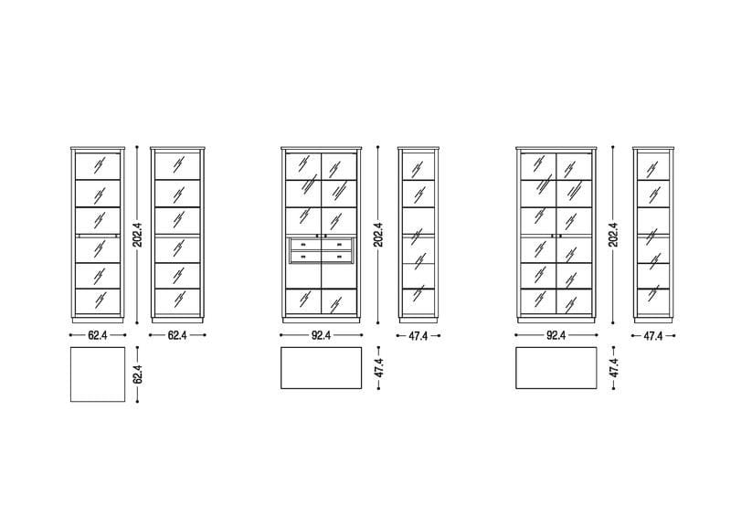 Display cabinet GEORGIA By Riva 1920 design C.R.&S. RIVA1920