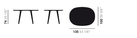 Tavolo ovale in legno design GHER | Tavolo ovale - Arper - Edilportale